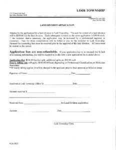 Land Division Updated Form | Lodi Township