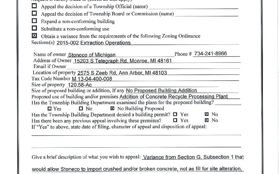 Stoneco ZBA 9.21.2021 | Lodi Township