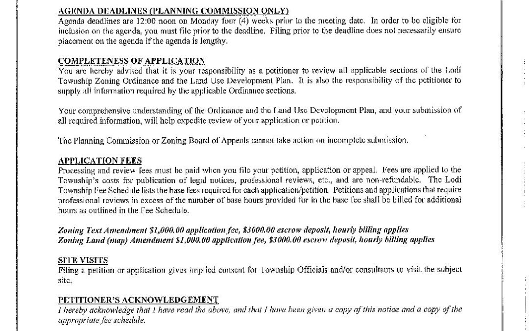 land division application | Lodi Township