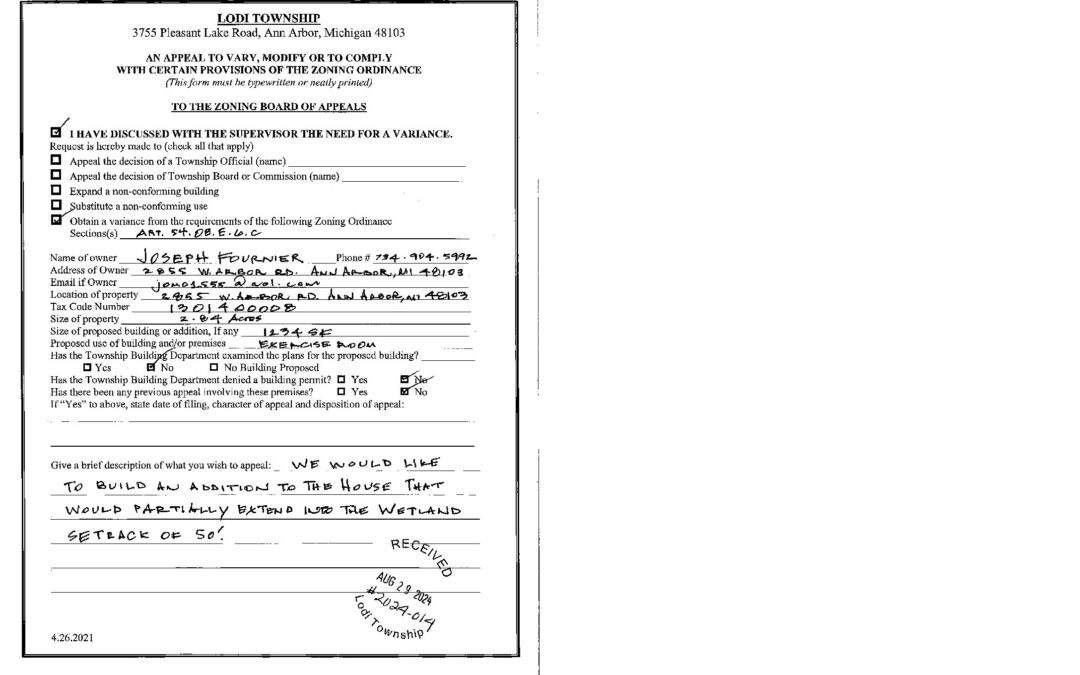 ZBA-2855 W. Arbor | Lodi Township