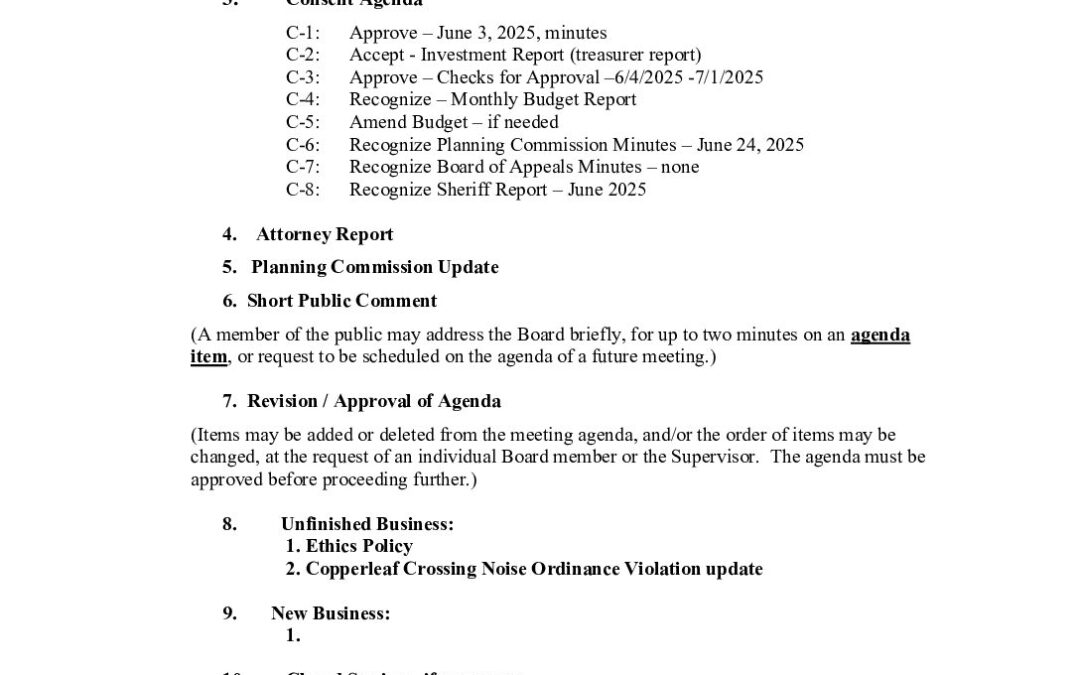 2025-07-01 bdagenda | Lodi Township